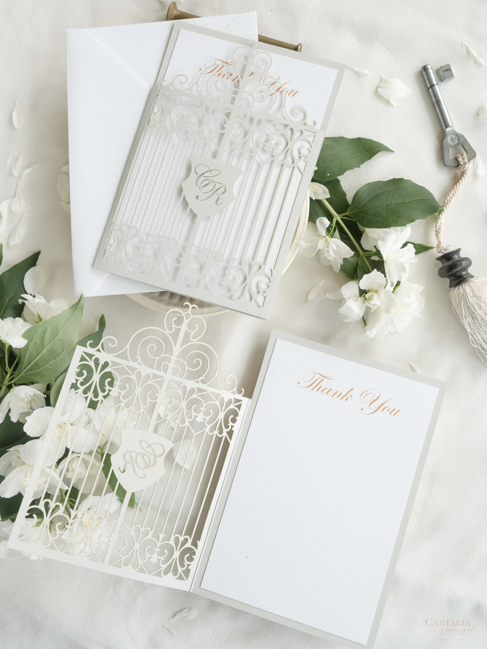 Ornamental Gate Laser Cut Thank You Cards – Cartalia