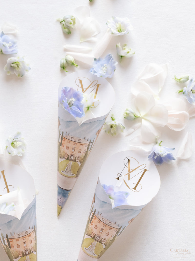 Confetti Cones, Flower Petal Cones - Bespoke | Your Venue - Villa Balb ...