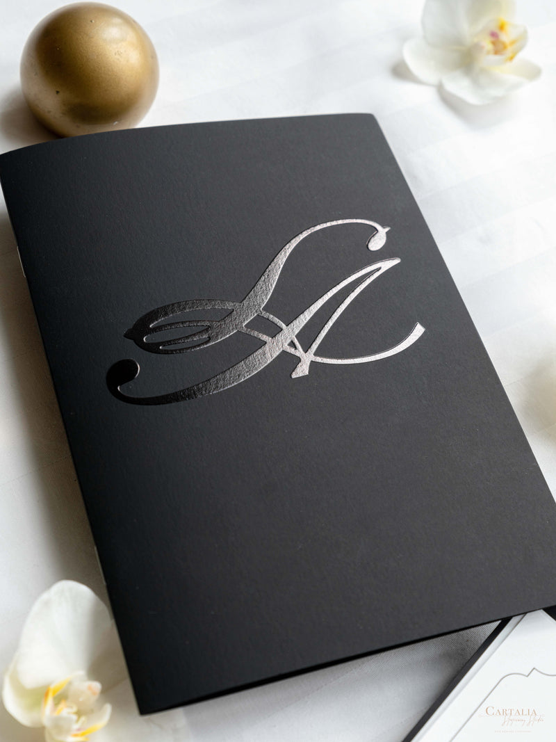 BESPOKE Order Of Service Booklet With Foil Monogram – Cartalia
