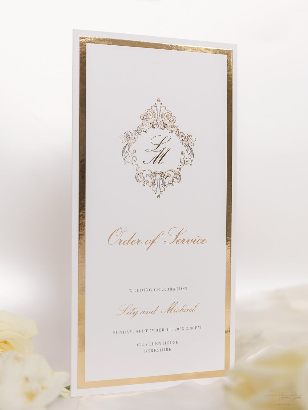 Luxury Gold Foil Order of Service – Cartalia