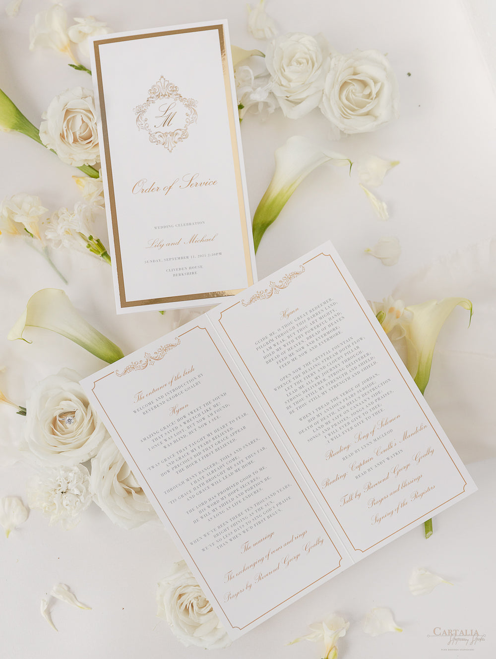 Luxury Gold Foil Order of Service – Cartalia