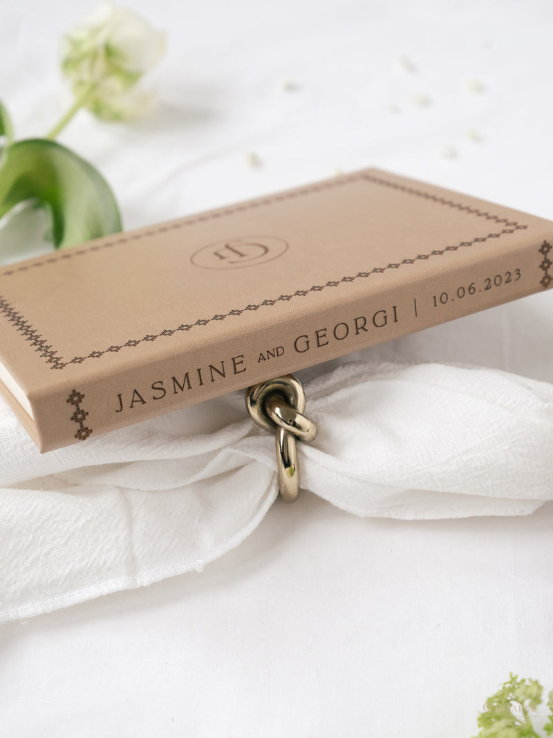 Premium Vegan Leather Hard Book Boxed Invitation Suite | Bespoke Commi ...