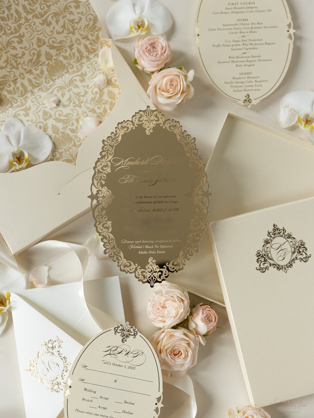 Mirror Acrylic Boxed Invitation in Custom Box and Boxed Envelope | Bes ...